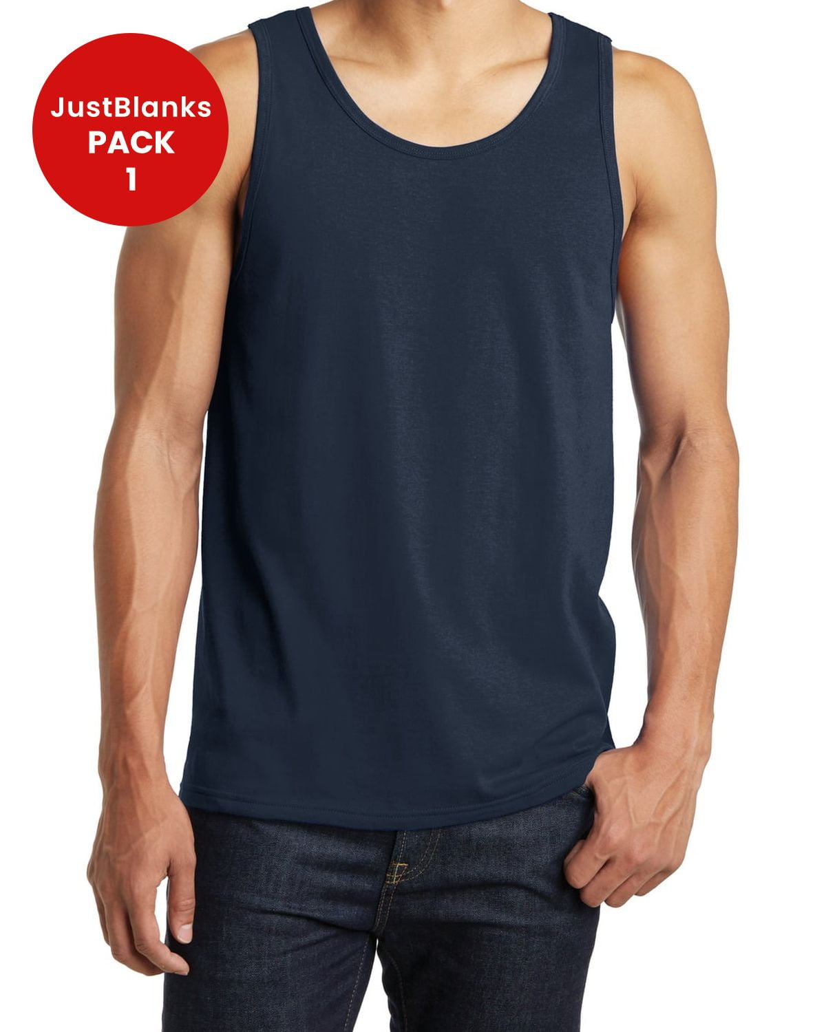 JustBlanks Young Mens The Concert Tank Slightly slimmer body 100% Soft ...
