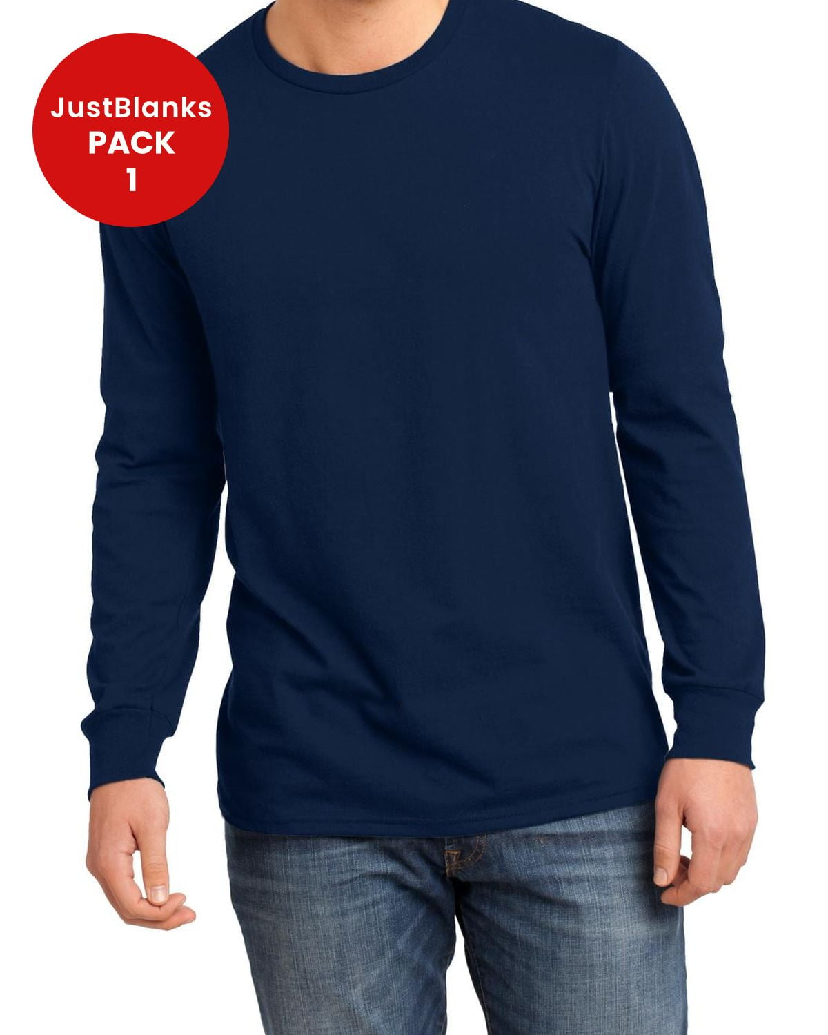 JustBlanks Young Mens The Concert Tee Long Sleeve Rib knit cuffs 100 ...