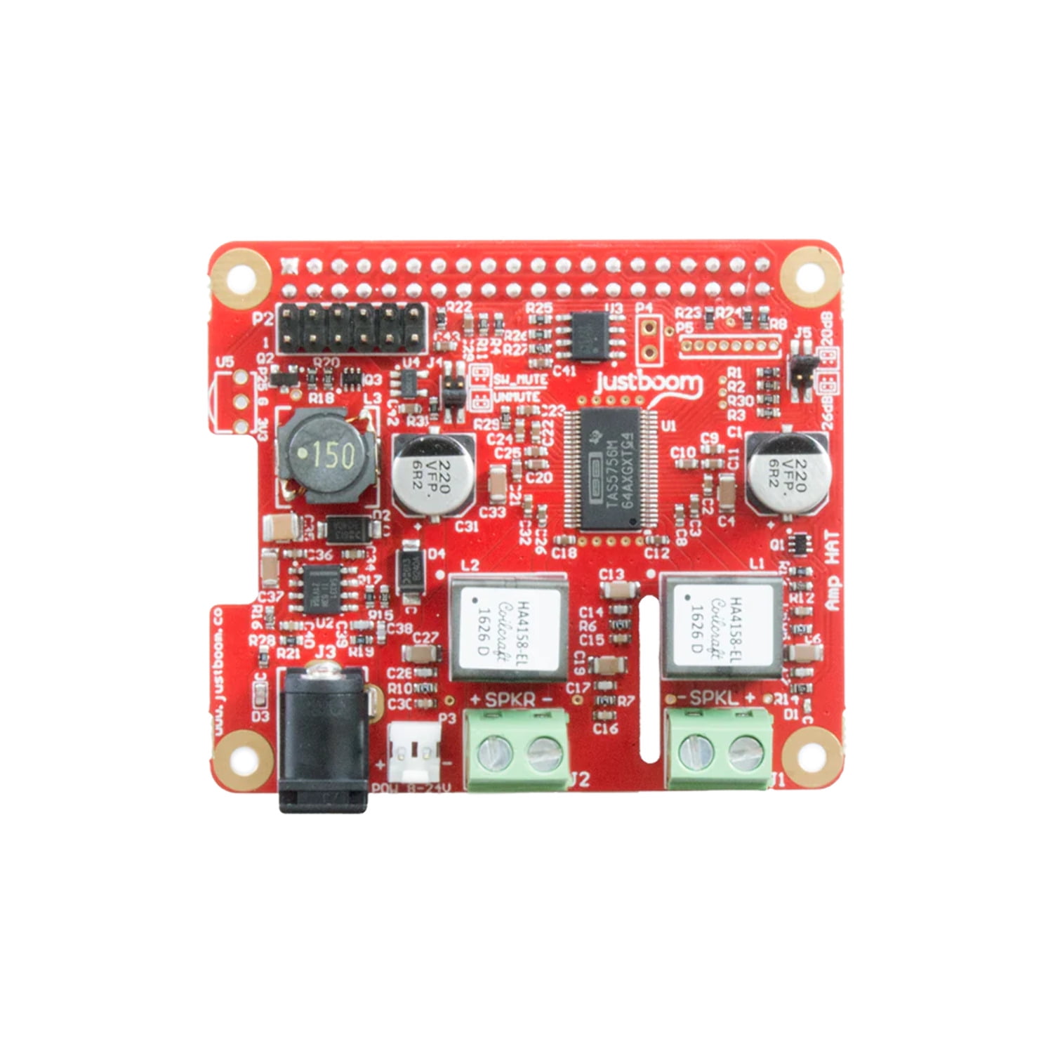 JustBoom Amp and DAC HAT for Raspberry Pi - Walmart.com