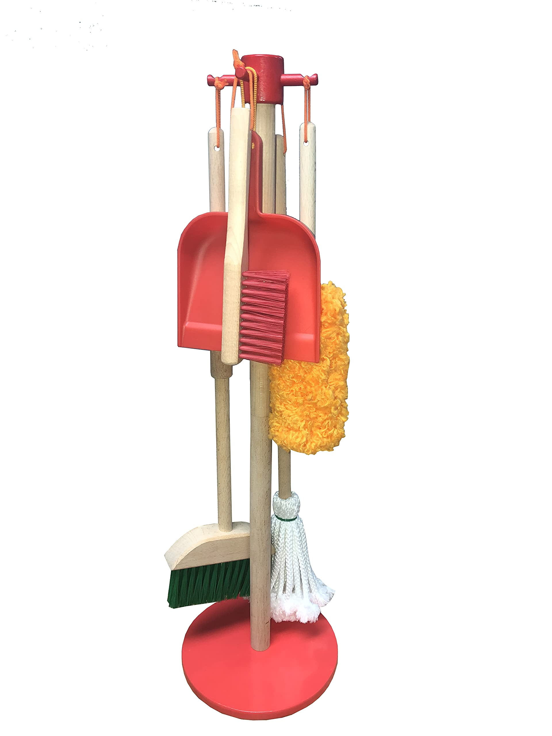 JustForKids Wooden Detachable Kids Cleaning Set - Duster, Brush, Mop ...