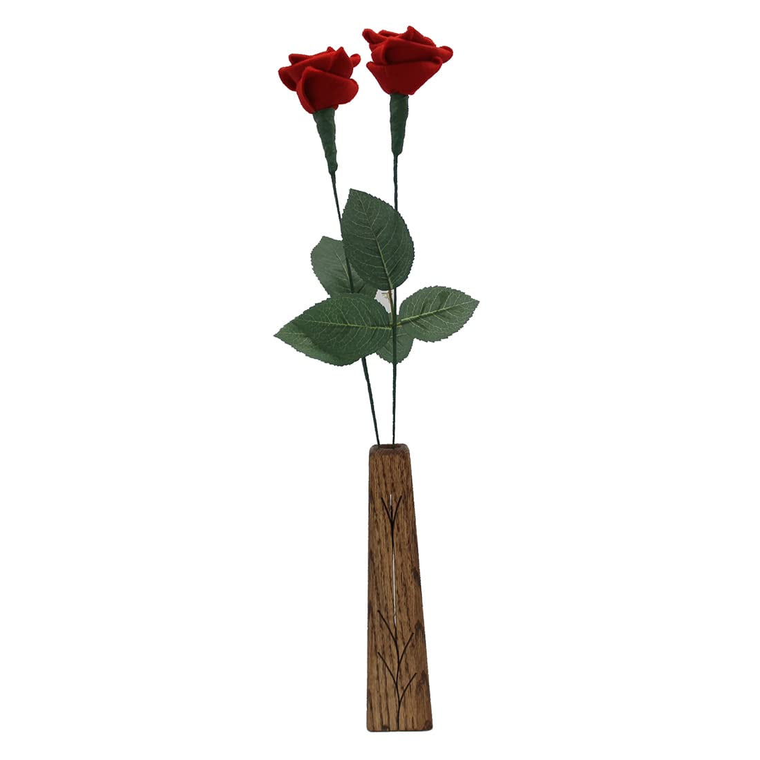 JustPaperRoses - Wool Felt Roses - 7th Wedding Anniversary - 2-Stem ...