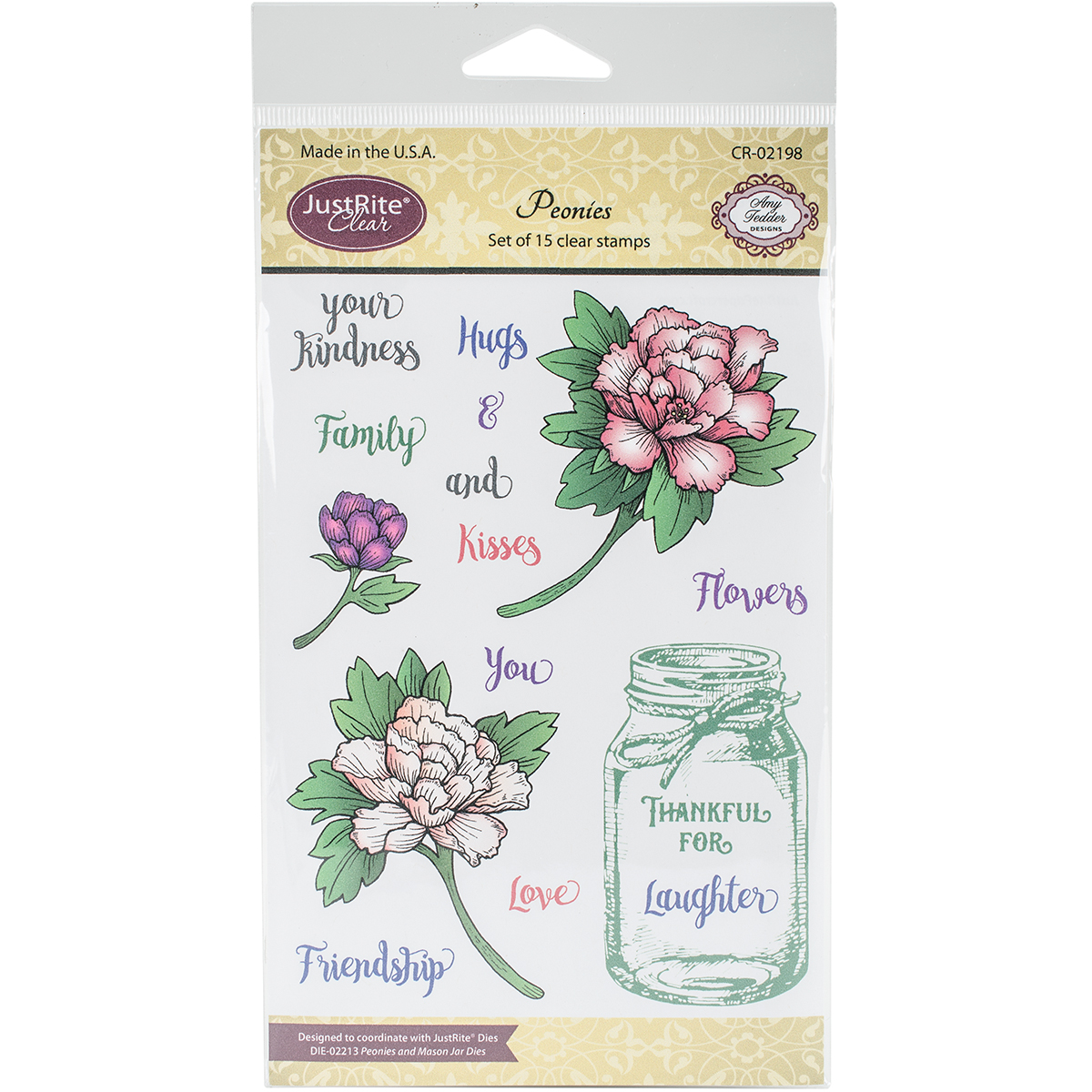 JustRite Papercraft Clear Stamps 4"X6"-Peonies, Pk 1, Justrite ...