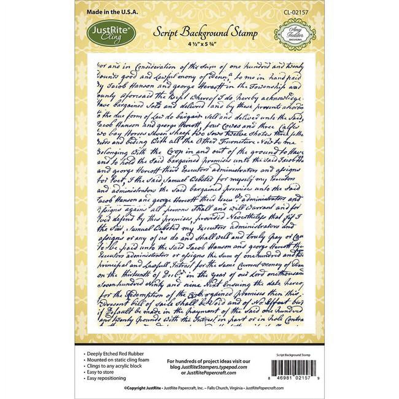 JustRite Papercraft Cling Background Stamp - Script - Walmart.com