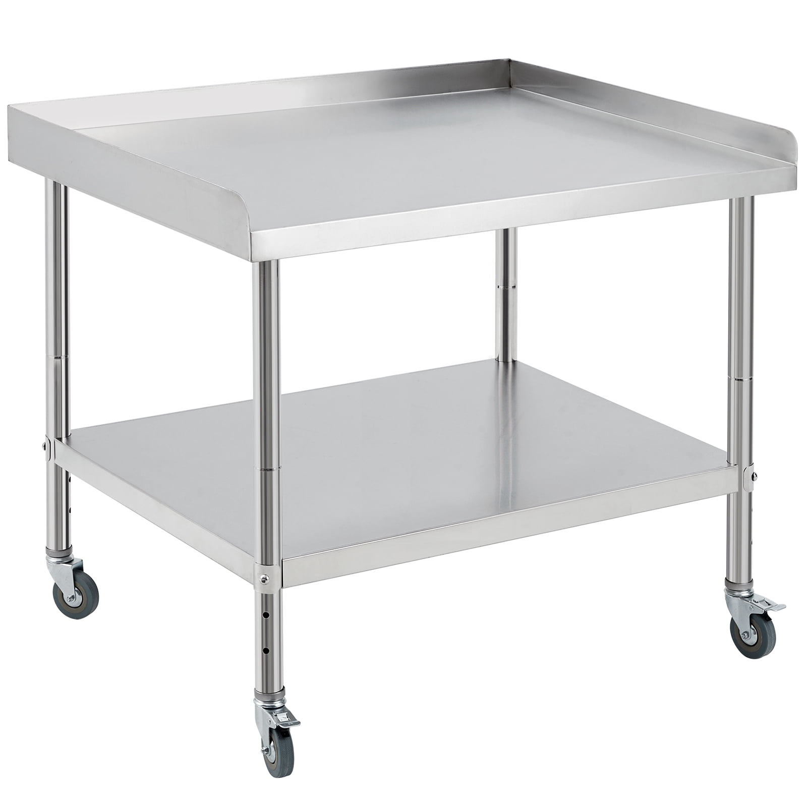JustSmart Stainless Steel Commercial Workbench with Wheels, Adjustable ...