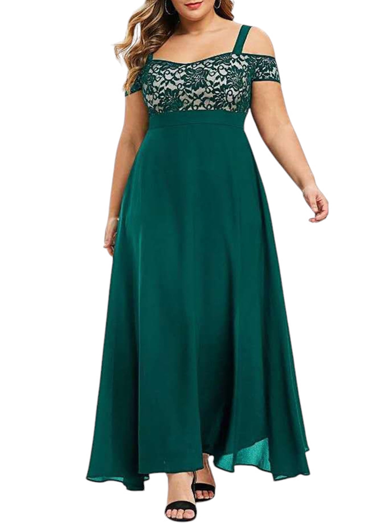JustVH Long Dresses Cold Shoulder Formal Party Cocktail Midi Dress ...