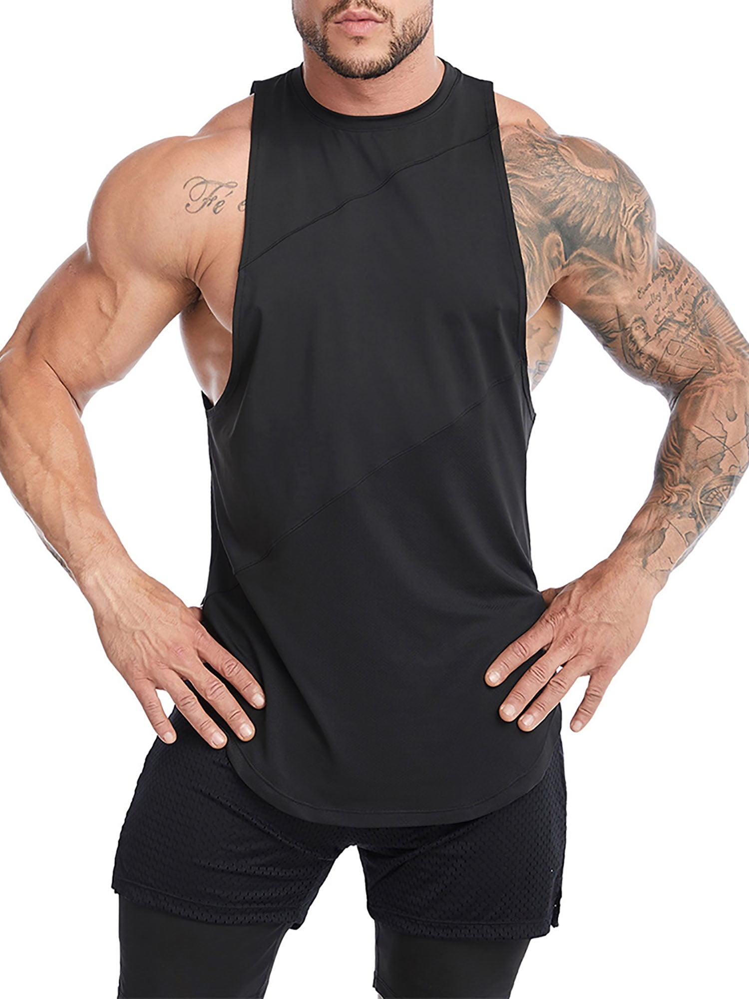 JustVH Men Sleeveless Sporty Vest Quick Dry Cool Thin Athletic Tank ...