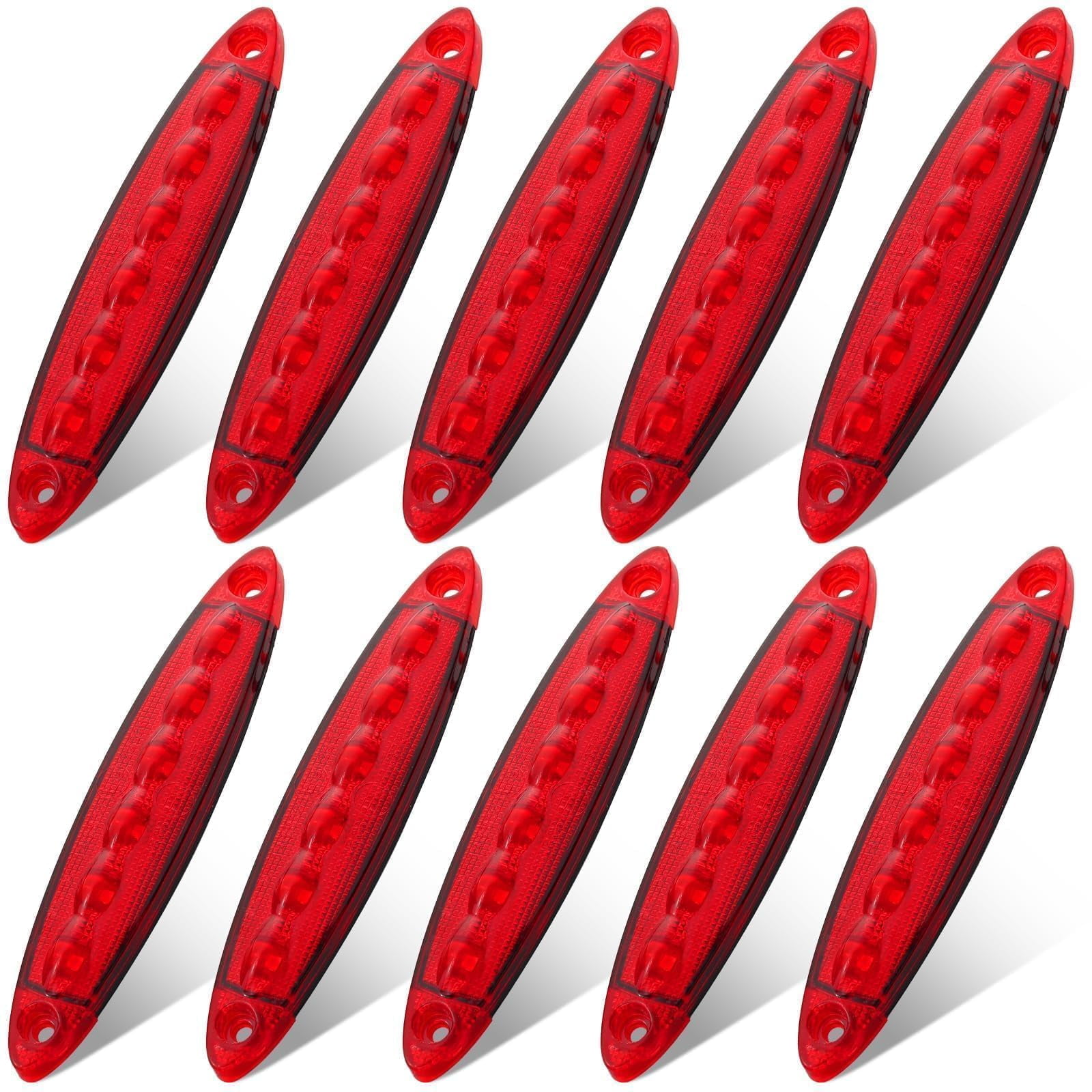 Justech 10 PCS 4 YPF5 Inch 6 LED Side Marker Lights, 12V Trailer Marker ...