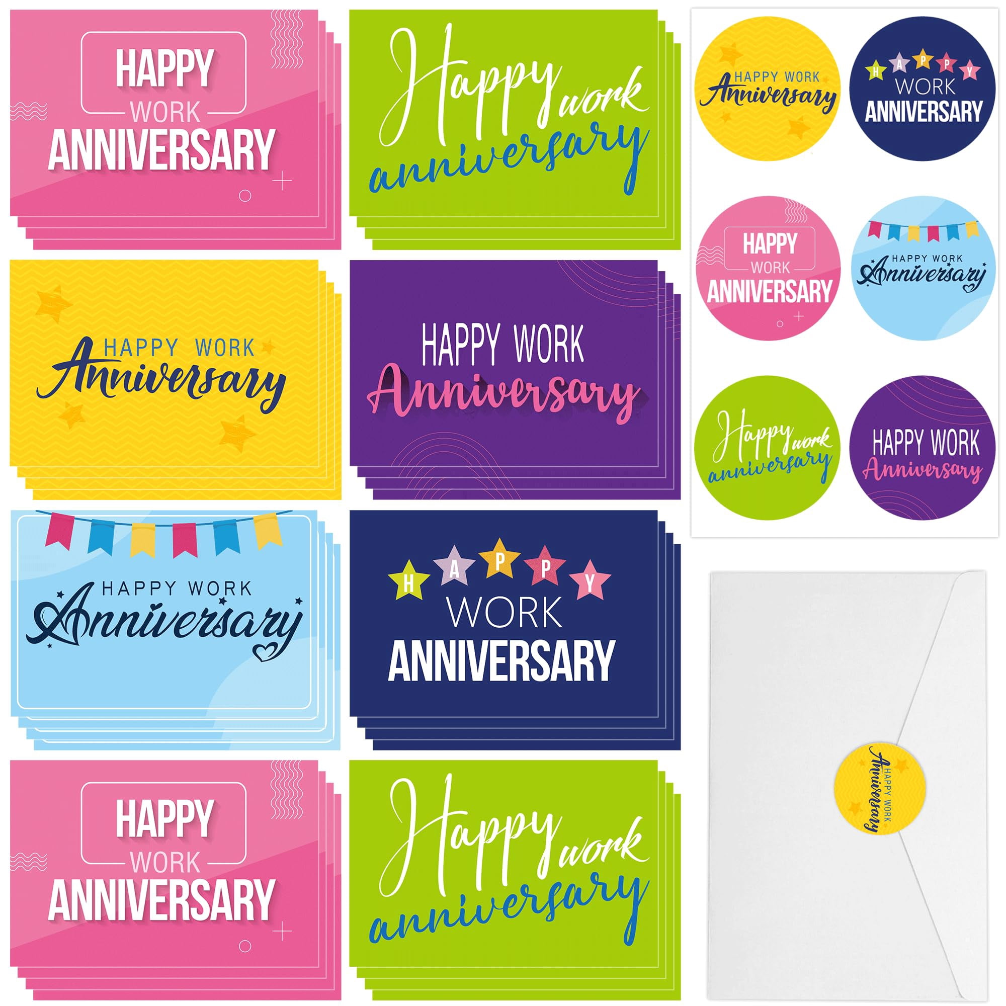 Justforjoyful 72 Sets Work VTF5 Anniversary Cards Happy Anniversary ...