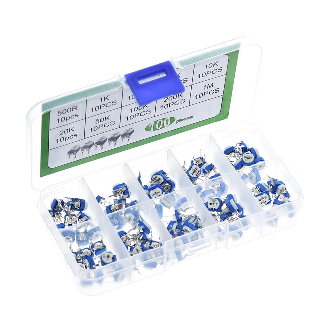 Justhard 100carton Blue And White Adjustable Resistor Kit And Easy-to ...