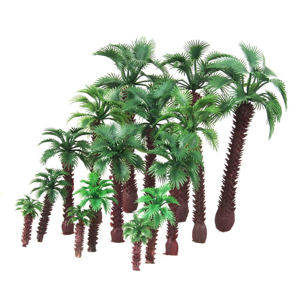 Justhard 15pcs Mix Size Layout Model Train Palm Trees Scale HO O N Z ...
