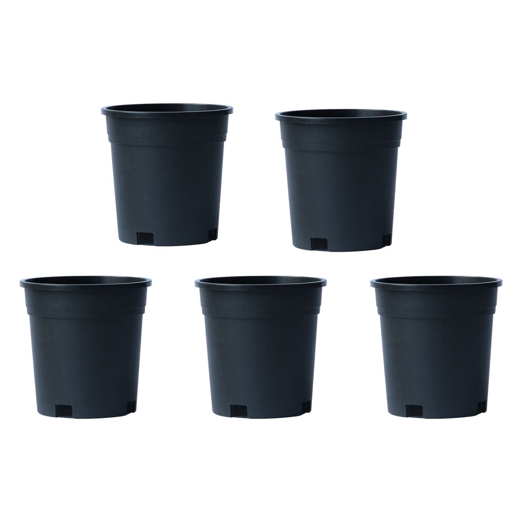 Justhard 5pieces Injection Molded Black Gallon Pots – Deep Well ...