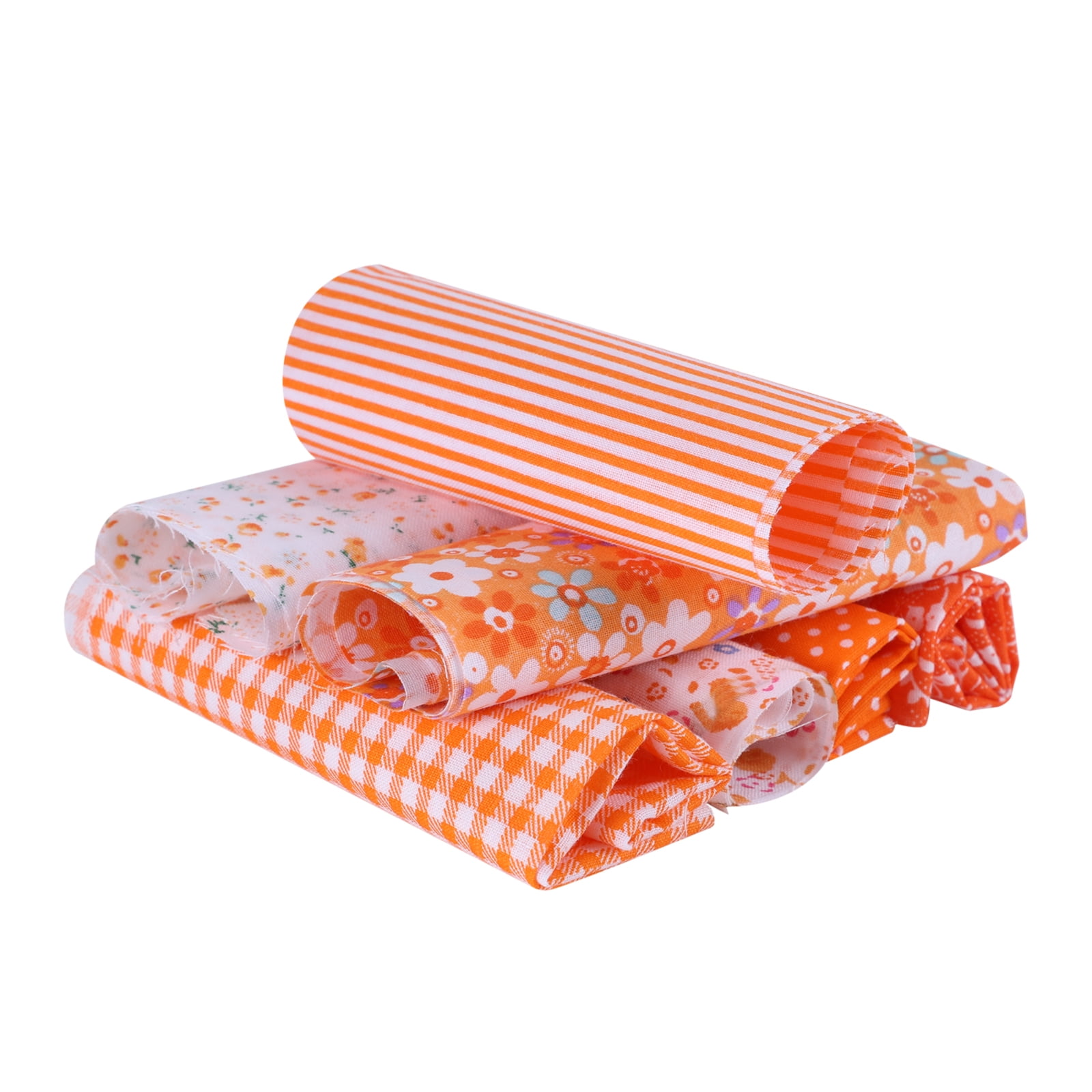 Justhard Pack of 7 Plain Weave Cotton Fabrics Sewing Floral Printed ...