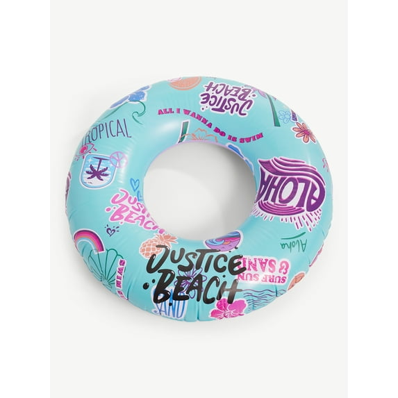 Justice 39" Inflatable Tube Pool Float, Aloha Teal Color, Ages 6 ...