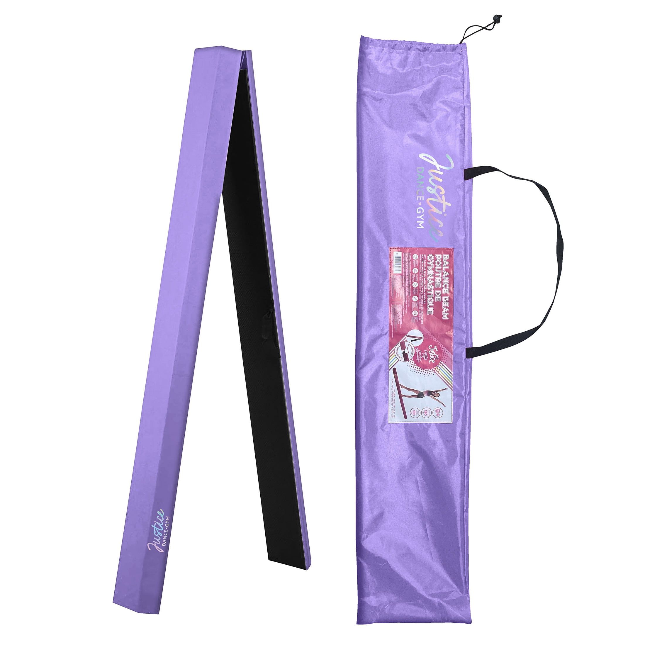 Justice 8FT Folding Gymnastics Balance Beam, Vinyl Material, Lavender ...