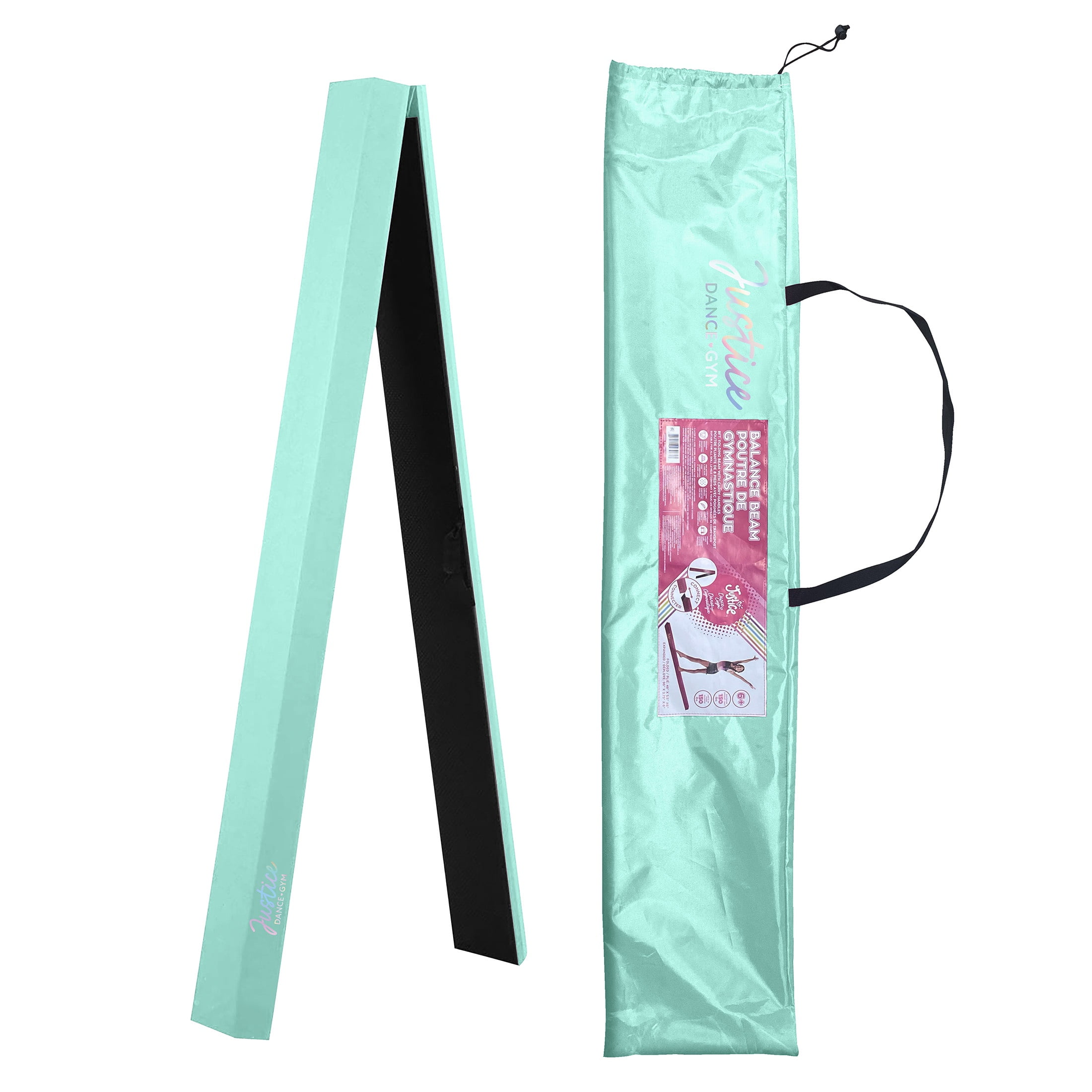 Justice 8FT Folding Gymnastics Balance Beam, Vinyl Material, Teal ...