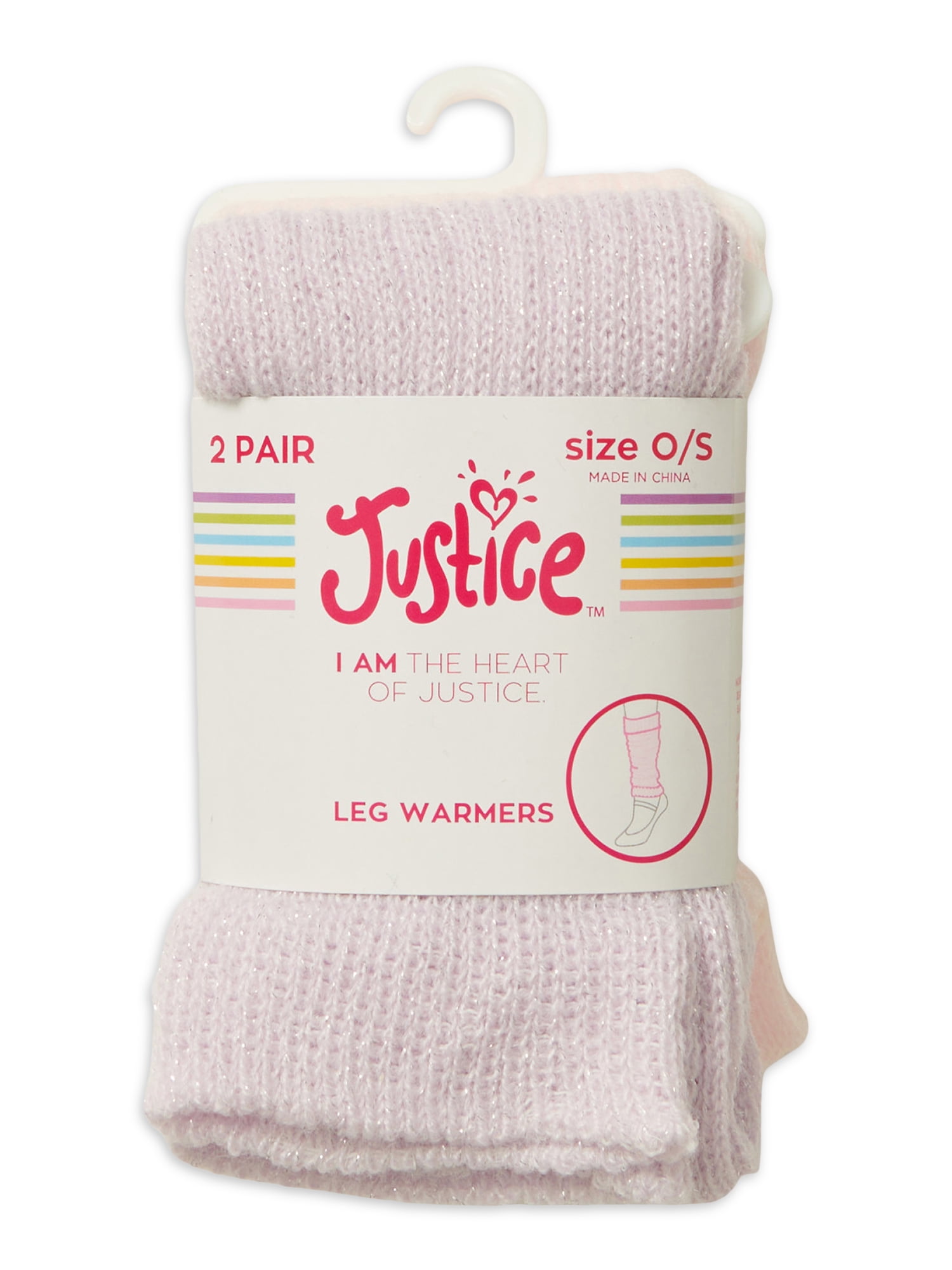 Justice Female Lightweight Girl's Leg Warmers, Purple (2 Pack ...