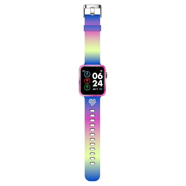 Justice Female Tween Smart Watch with Silicone Strap in Ombre Rainbow ...