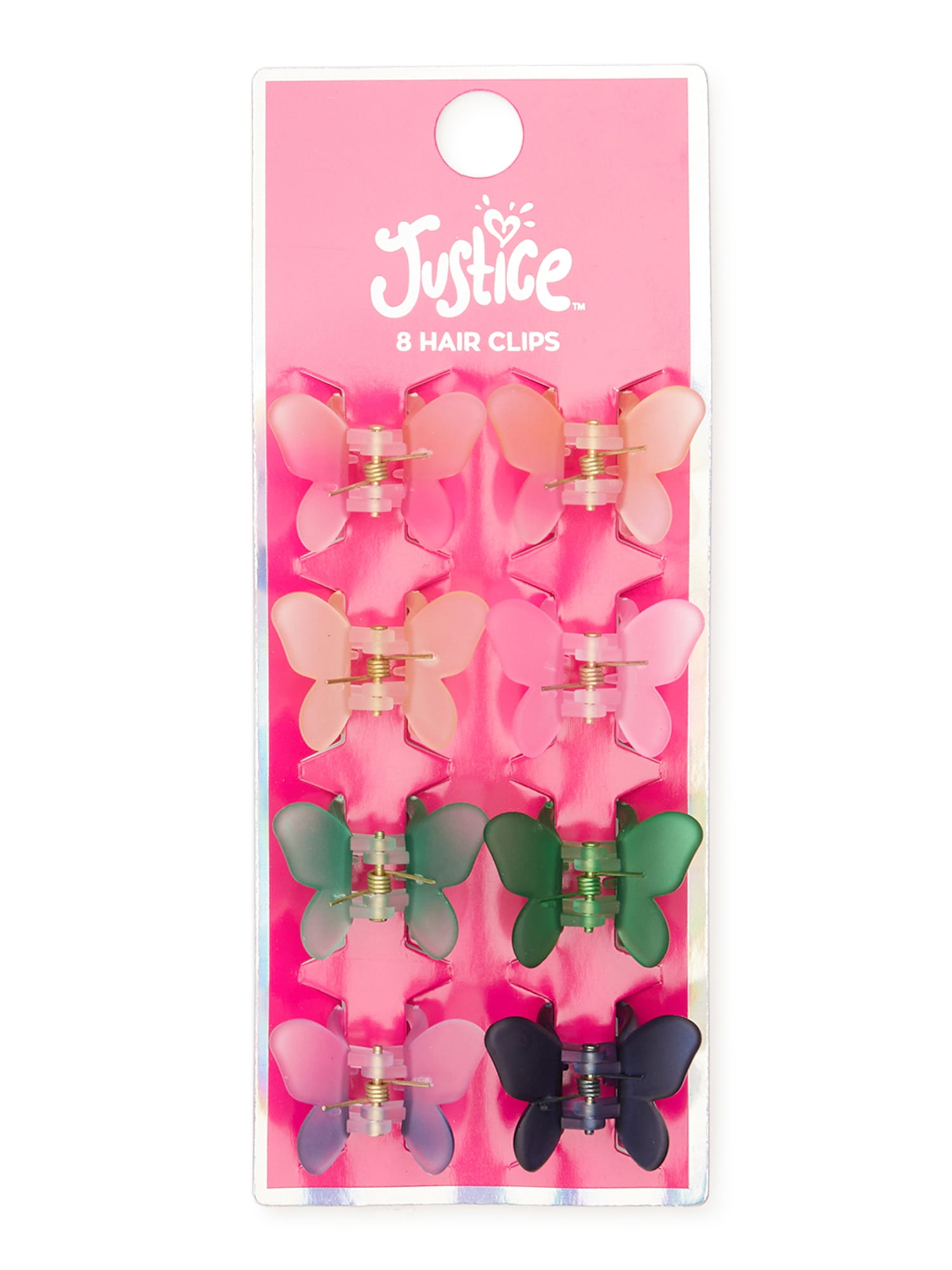 Justice Frosted Butterfly Claw Clips Set, 8-Pack - Walmart.com