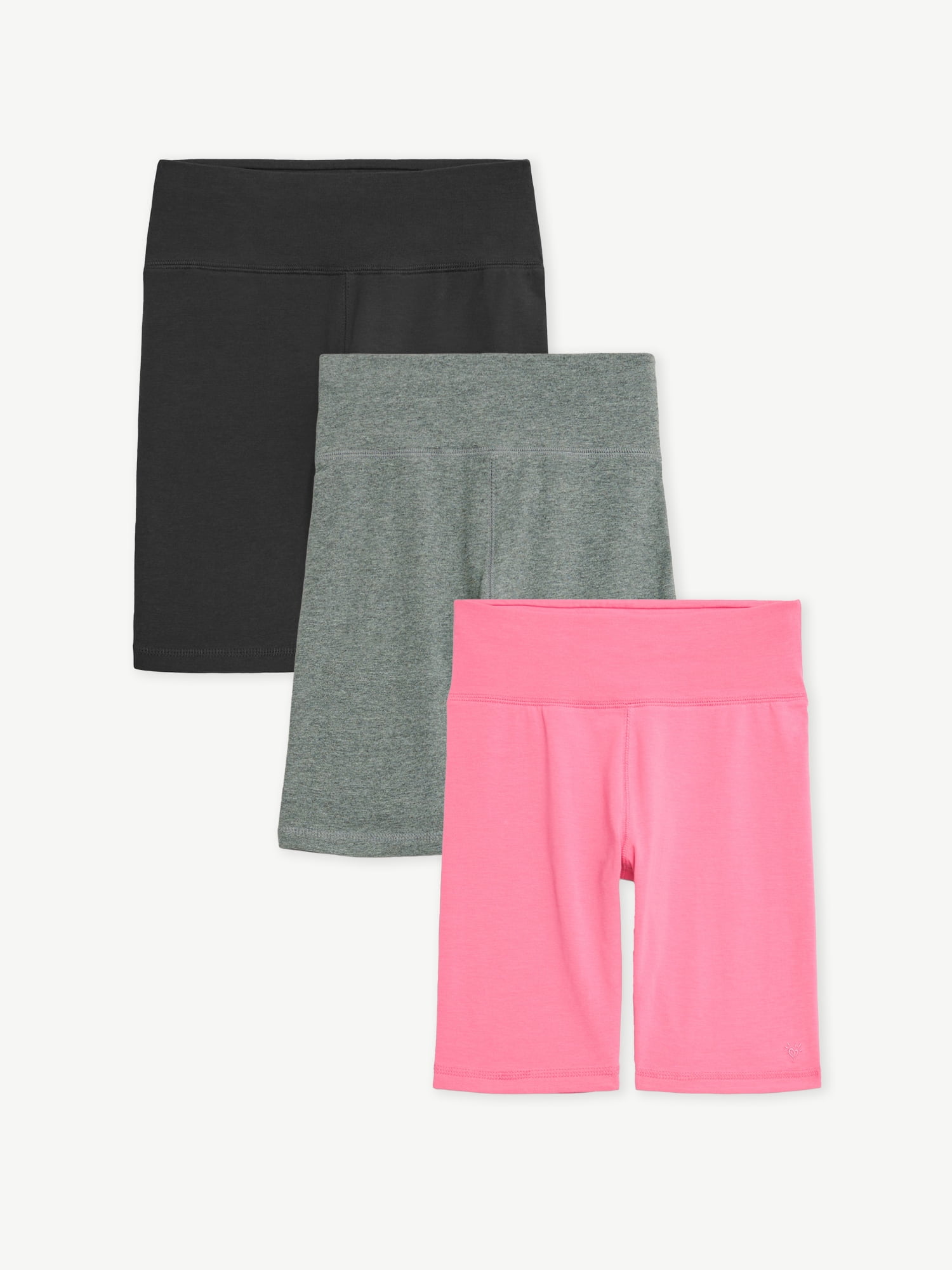 Justice Girl's 3pk Bike Shorts XS-XL & Plus, Cotton Blend, Active ...
