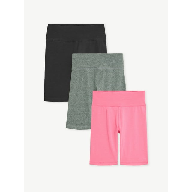 Justice Girl's 3pk Bike Shorts, Midrise, Cotton Blend, Sizes XS-XL ...