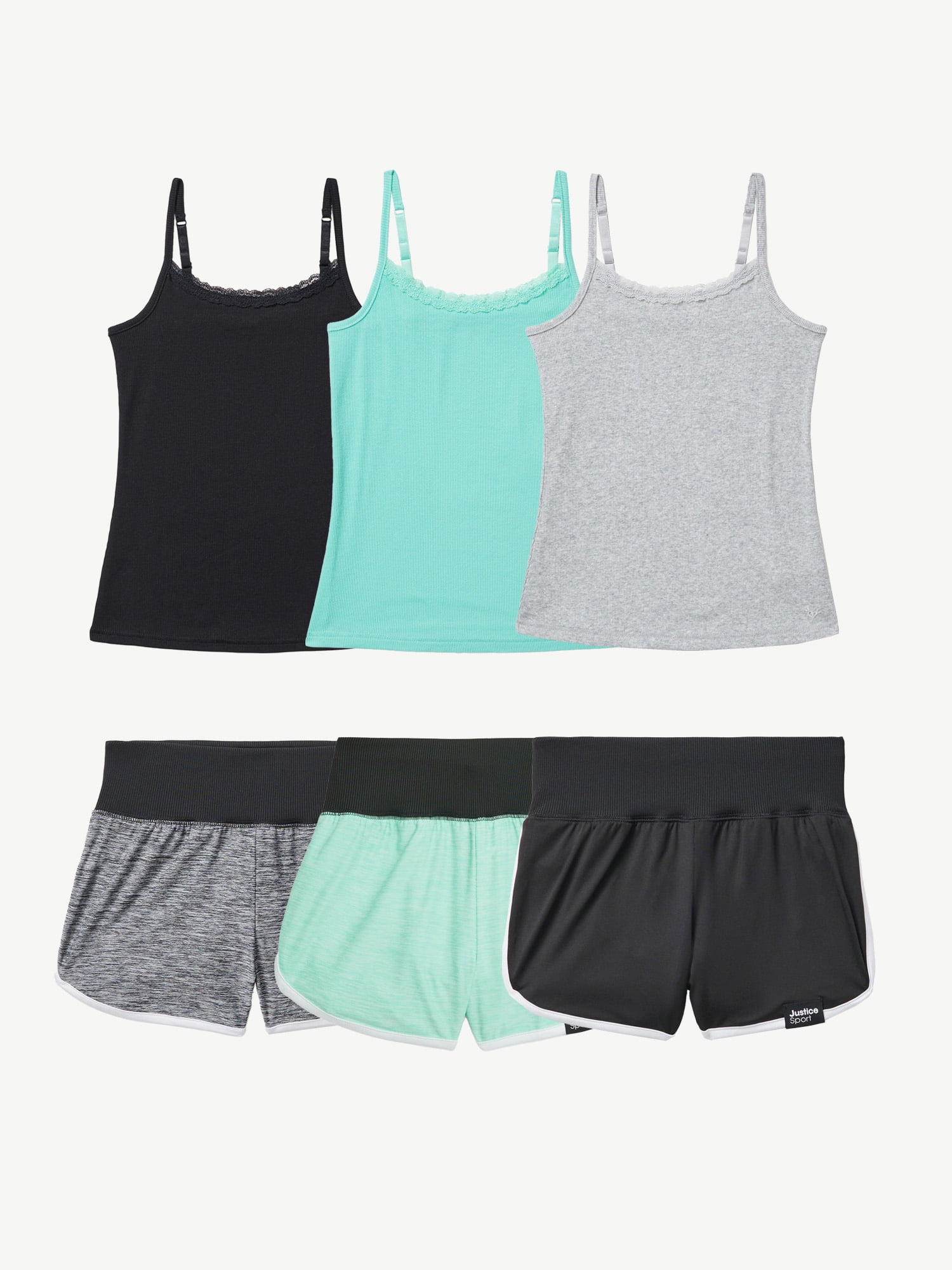 Justice Girl's 3pk Cami and Short Set, Sizes XS-XL & Plus - Walmart.com