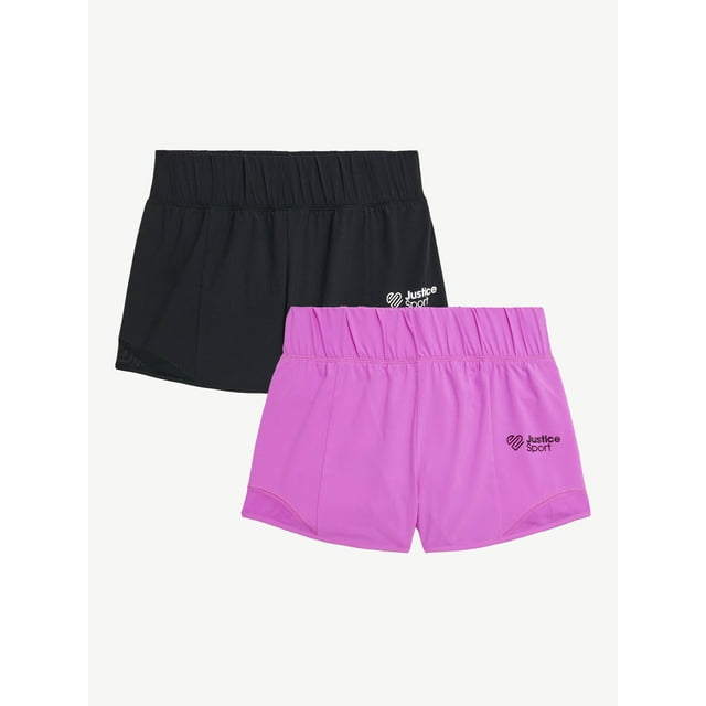 Justice Girl's Active 2pk Side Mesh Detail Running Short, Sizes XS-XL ...