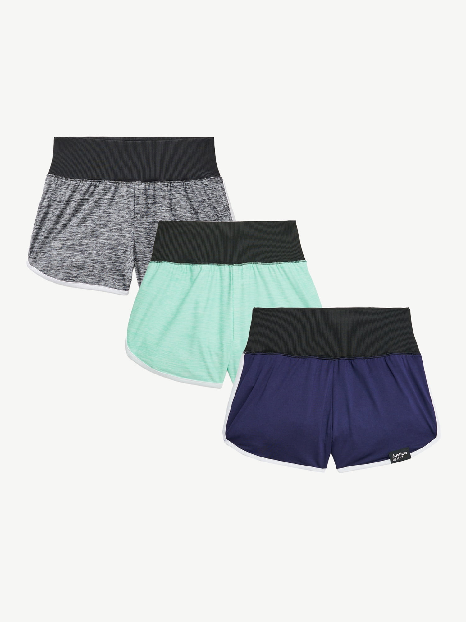 Justice Girl's Active 3pk Wide Waistband Short, Sizes XS-XL & Plus ...