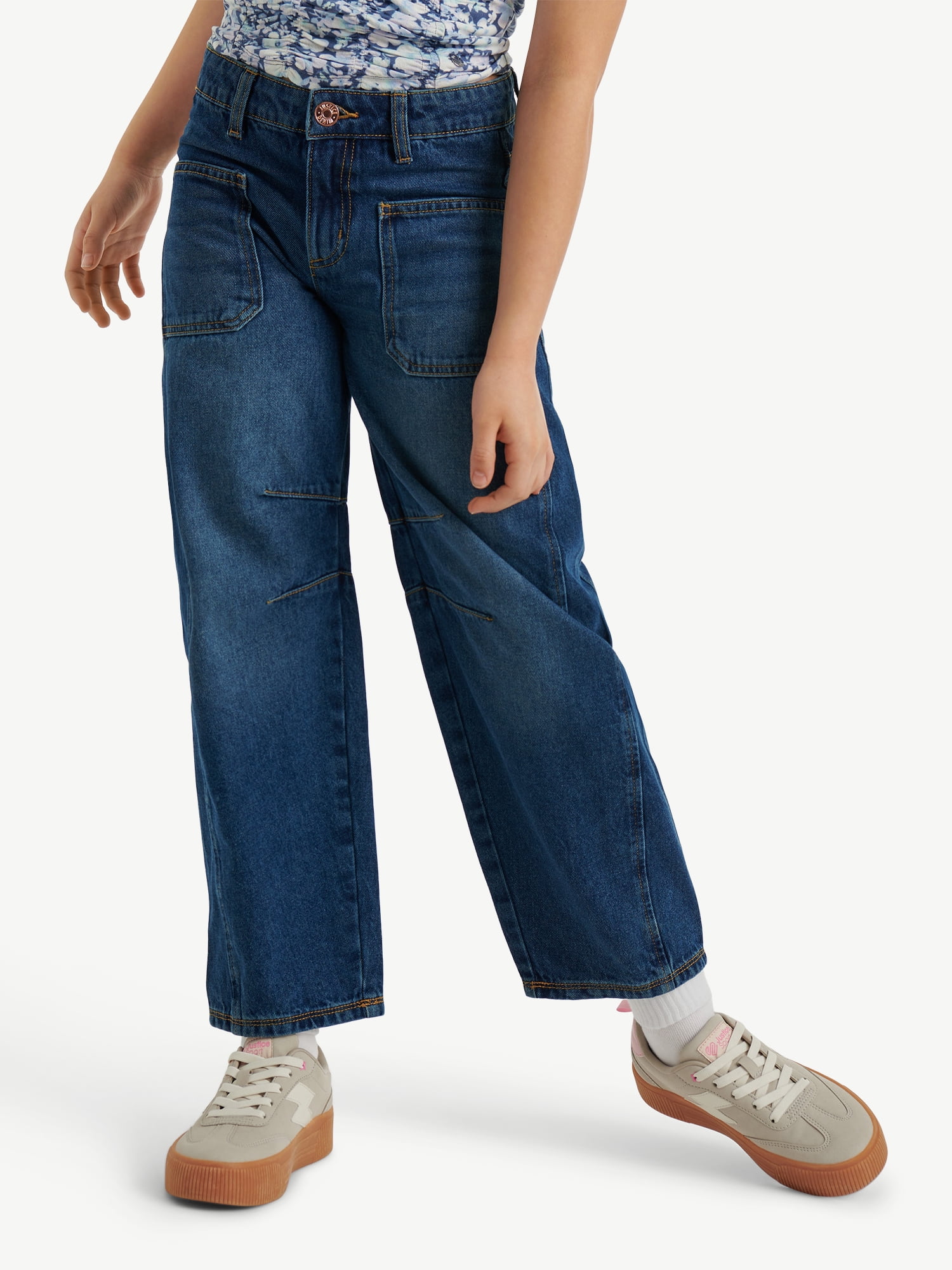 Justice Girl's Barrel Jean, Sizes 6-18, Slim & Plus - Walmart.com