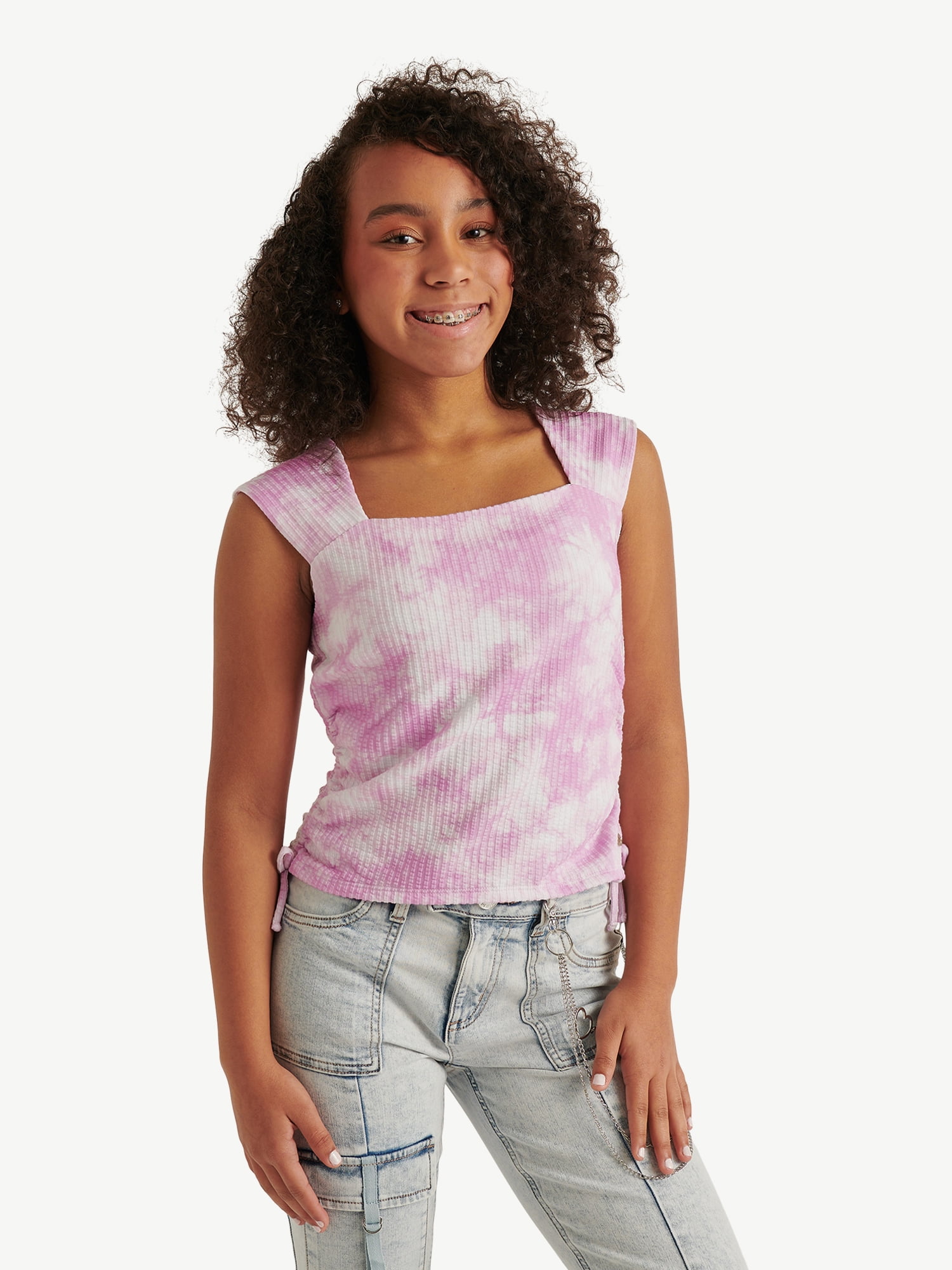 Justice Girl's Cap Sleeve Cinch Tee, Sizes XS - XLP - Walmart.com