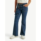 Justice Girl's Cargo Flare w/ Keychain, Sizes 6-18, Slim & Plus ...