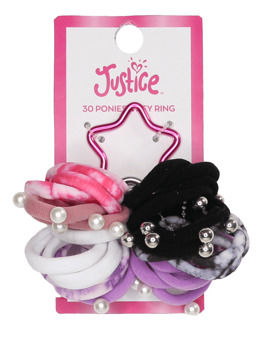 Justice Girl's Embellished Ponytail Holders and Star Organizer Ring, 30 ...