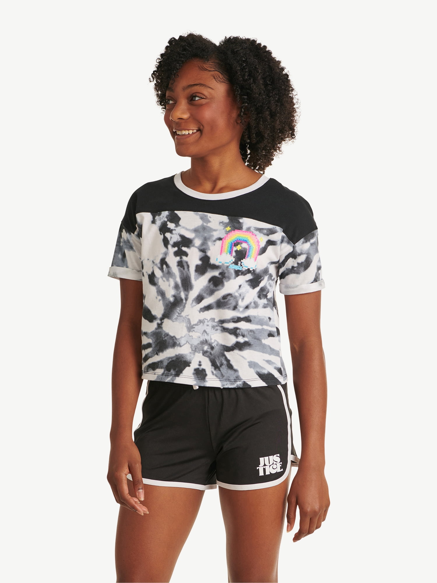 Justice Girl's Everyday Faves Colorblock T-Shirt, Sizes XS-XLP ...