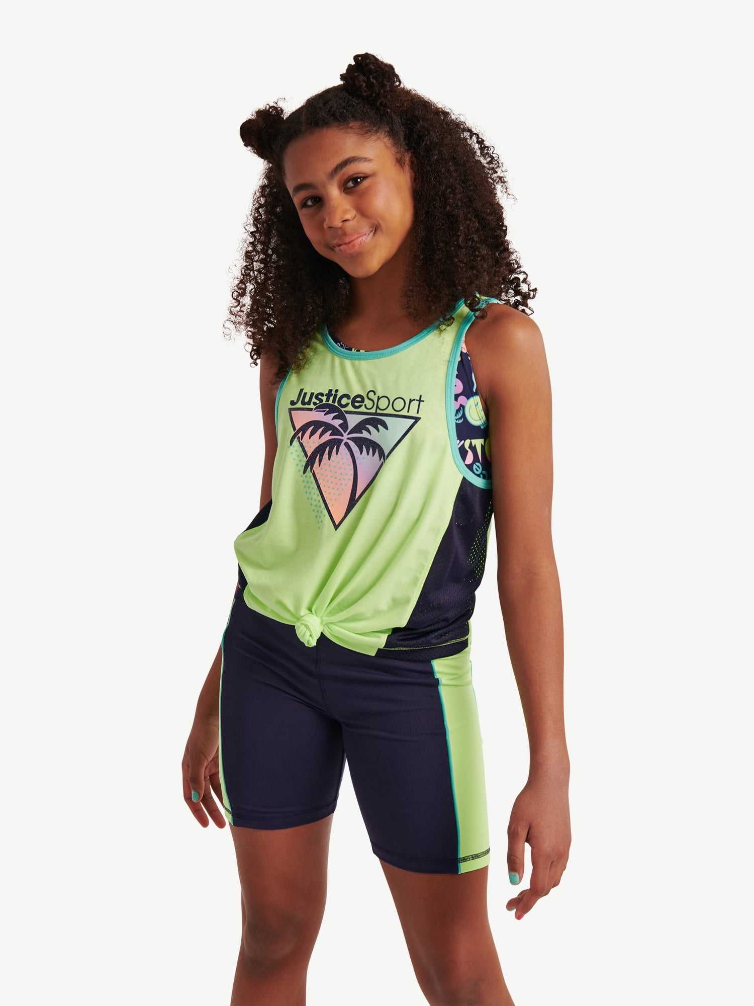 Justice Girl's J-Sport Active 2-Fer Tank, Sizes XS-XLP - Walmart.com