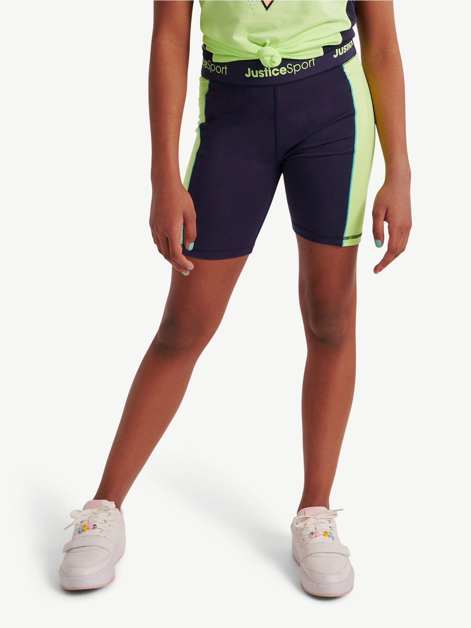 Justice Girl's J-Sport Active Colorblock Logo Bike Short, Sizes XS-XLP ...