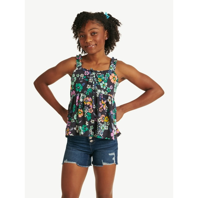 Justice Girl's Knit Lace Up Babydoll, Sizes XS-XLP - Walmart.com