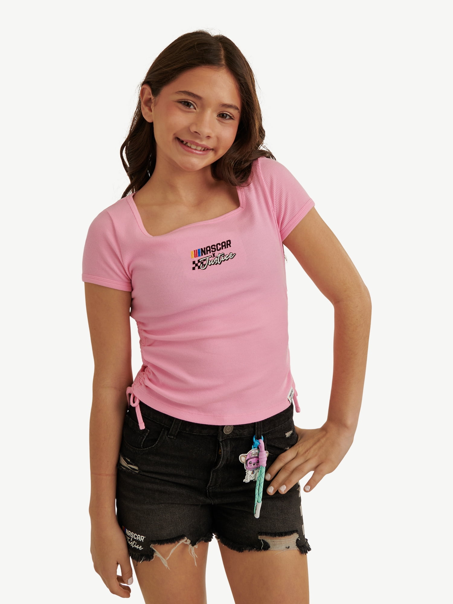 Justice Girl's NASCAR X Justice Collab Short Sleeve Tee, Sizes XS - XLP ...