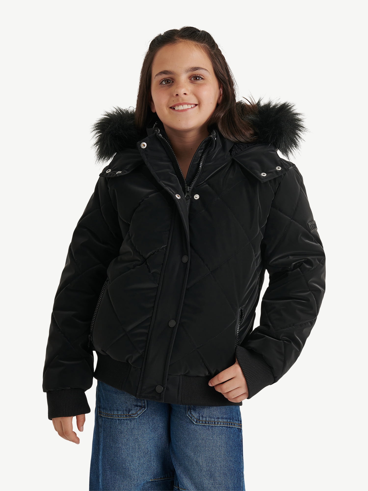 Justice Girl's Velvet Puffer Bomber, Sizes XS - XL - Walmart.com