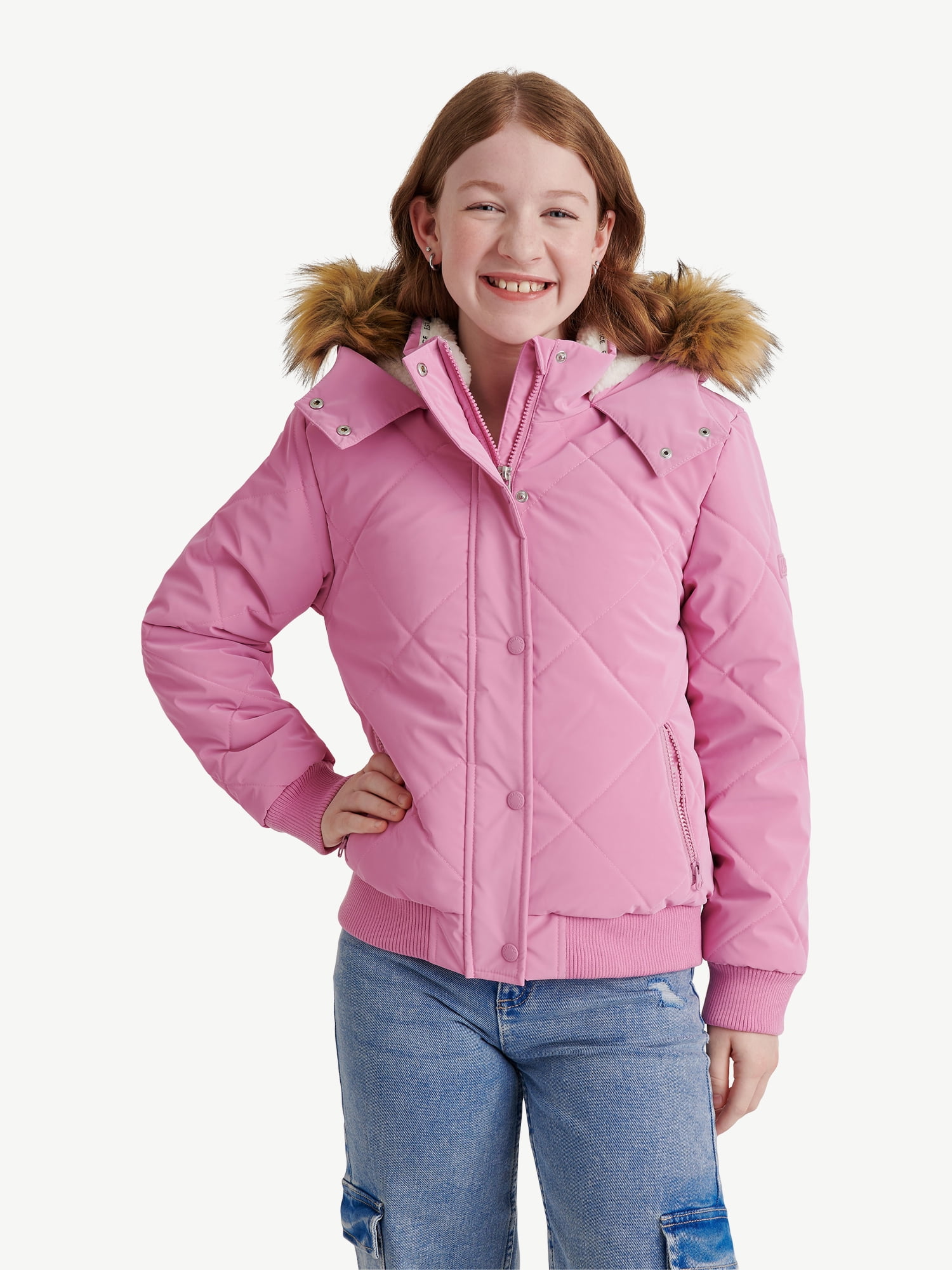 Justice Girl's Velvet Puffer Bomber, Sizes XS - XL - Walmart.com