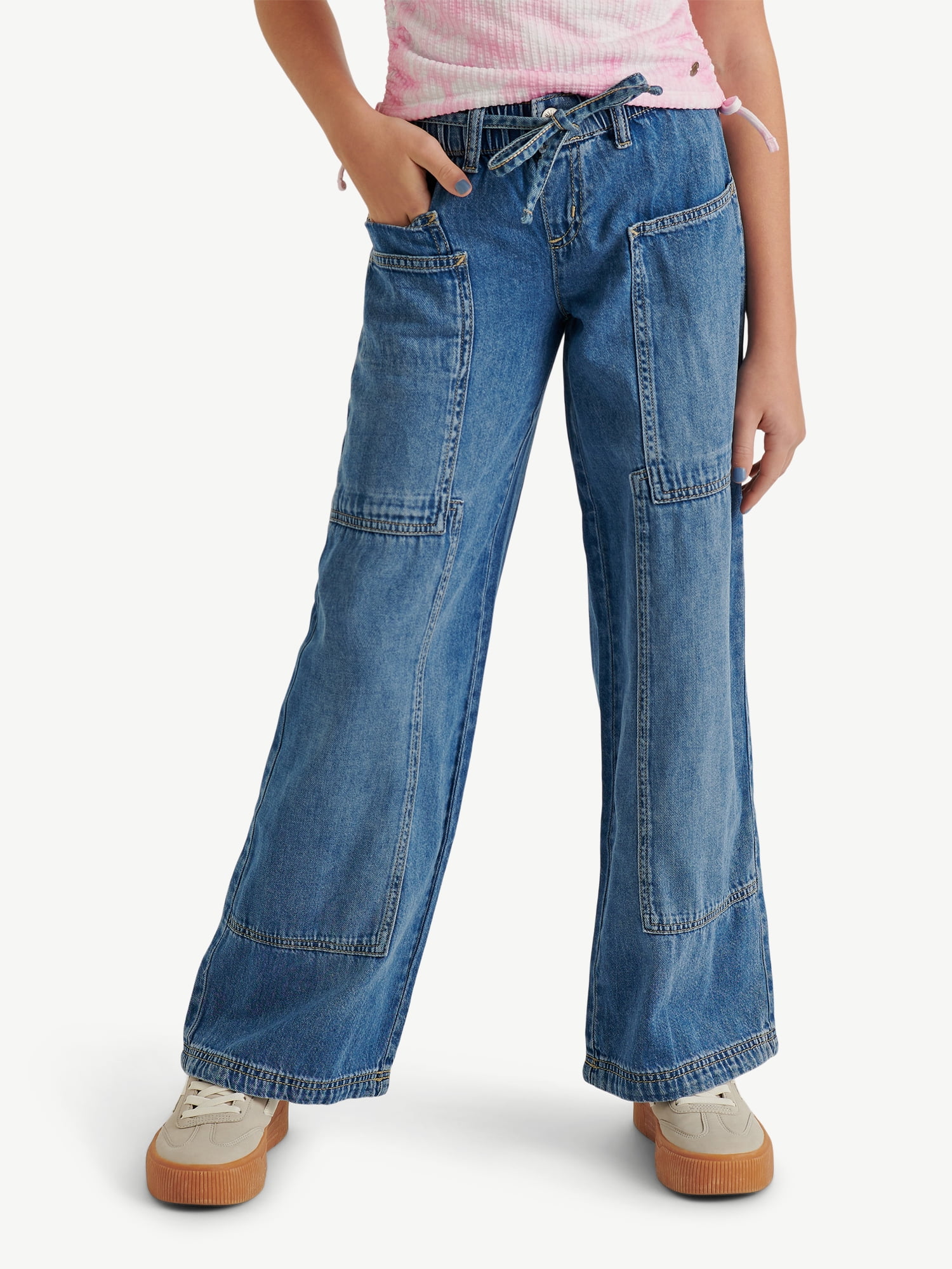 Justice Girl's Wide Leg with Seaming Details, Sizes 6-18 - Walmart.com