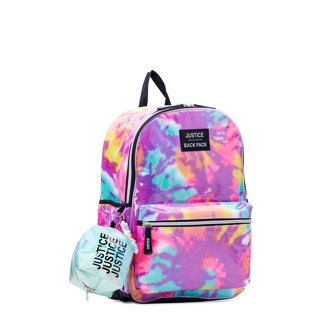 Justice Kids Girls' Blue Tie Dye Backpack with Bungee - Walmart.com