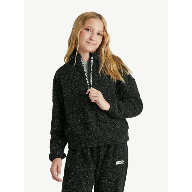 Justice Girls Active Jsport Curly Sherpa Mock Neck Top, Sizes XS-XLP ...