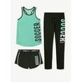Justice Girls Active Tank, Short, and Legging, 3-Piece Outfit Set ...