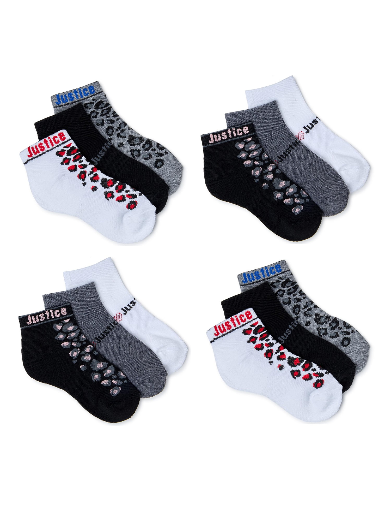 Justice Girls Ankle Sport Socks 12-Pack Sizes M-L - Justice - Walmart.com