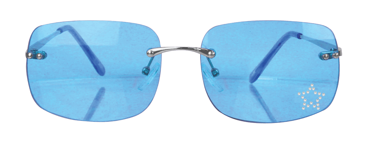 Justice Girls' Blue Rectangle Sunglasses with Star Decal Blue - Walmart.com