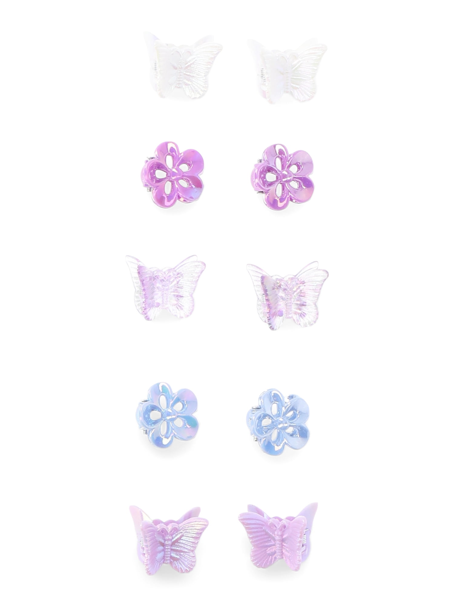 Justice Girls Butterflies and Flowers Mini Claw Clips, 10-Piece, Multi ...