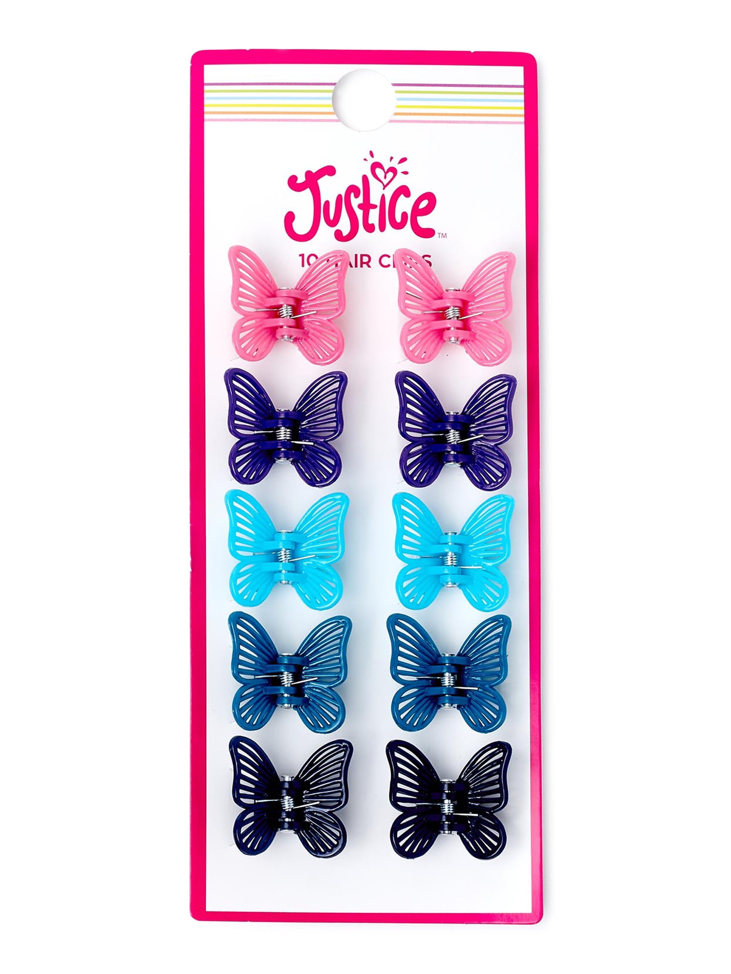 Justice Girls Butterfly Claw Clips, 10-Pack - Walmart.com