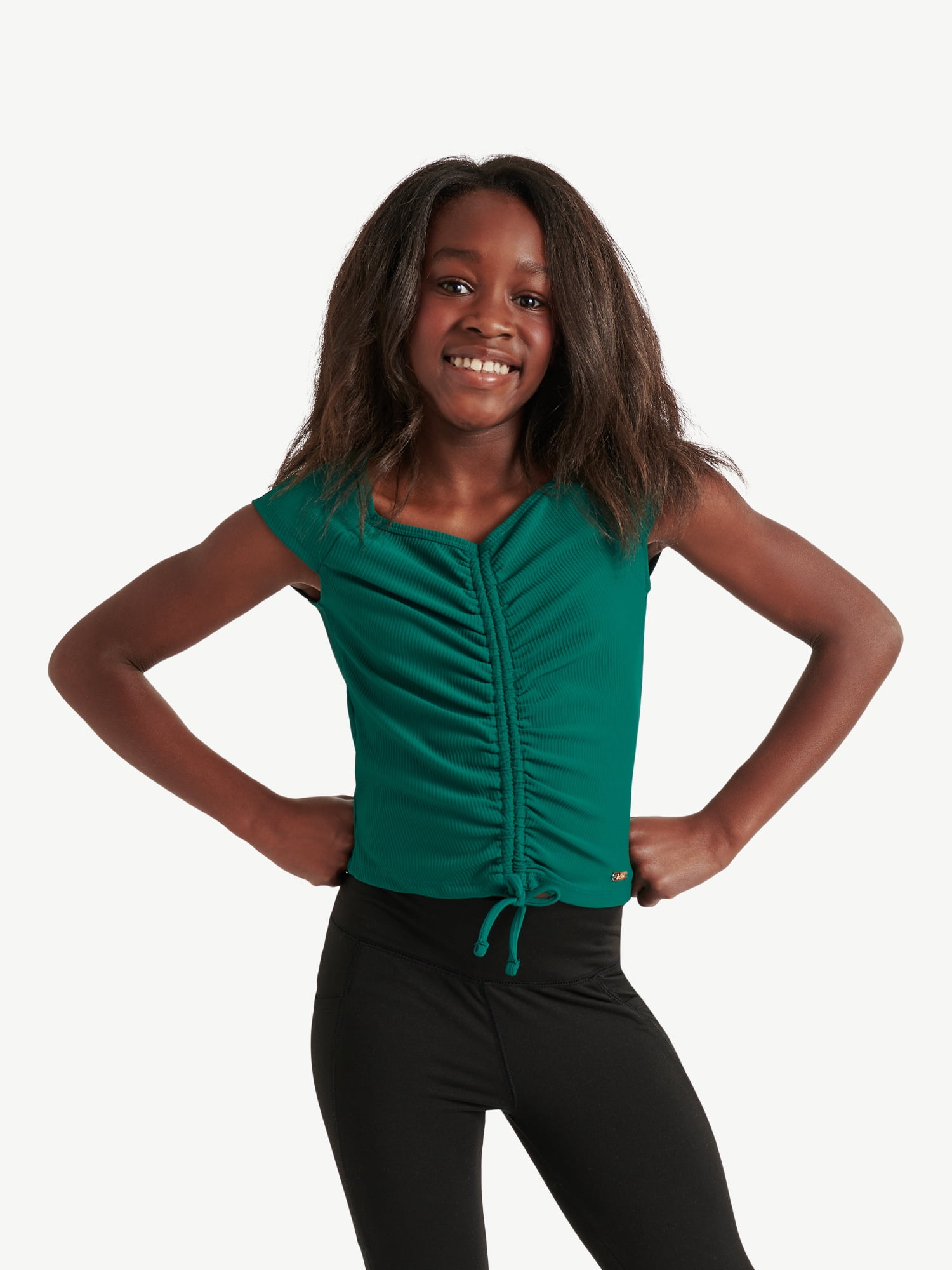 Justice Girls Cinch Base Layer Top, Sizes XS - XLP - Walmart.com