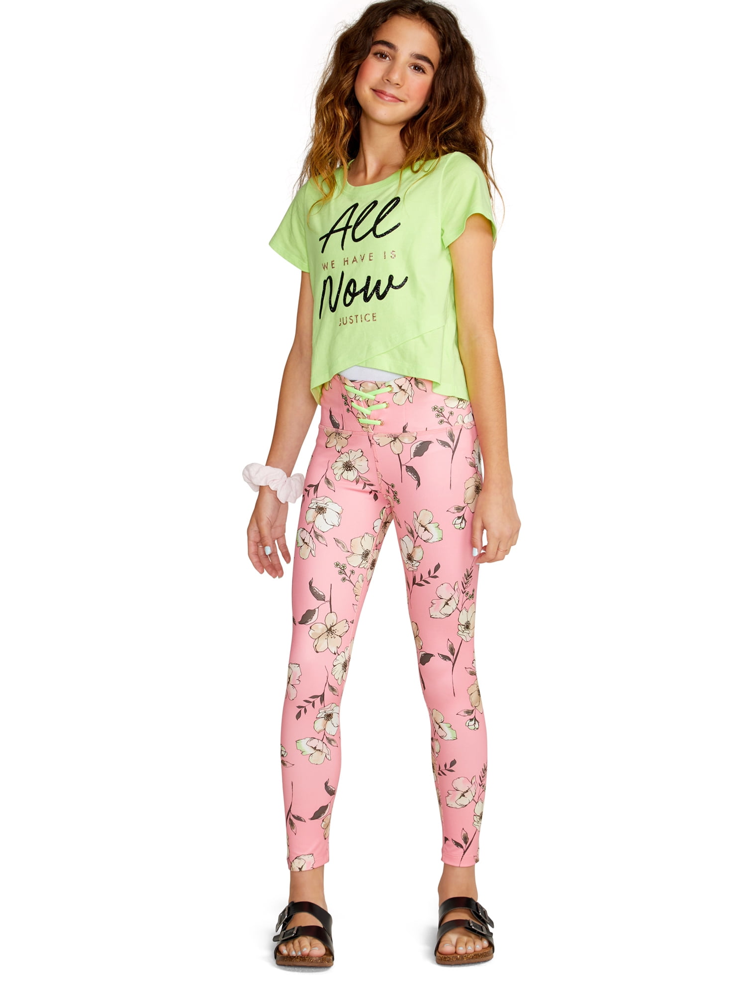 Justice Girls Collection X Floral Print Legging, Sizes 5-18 - Walmart.com