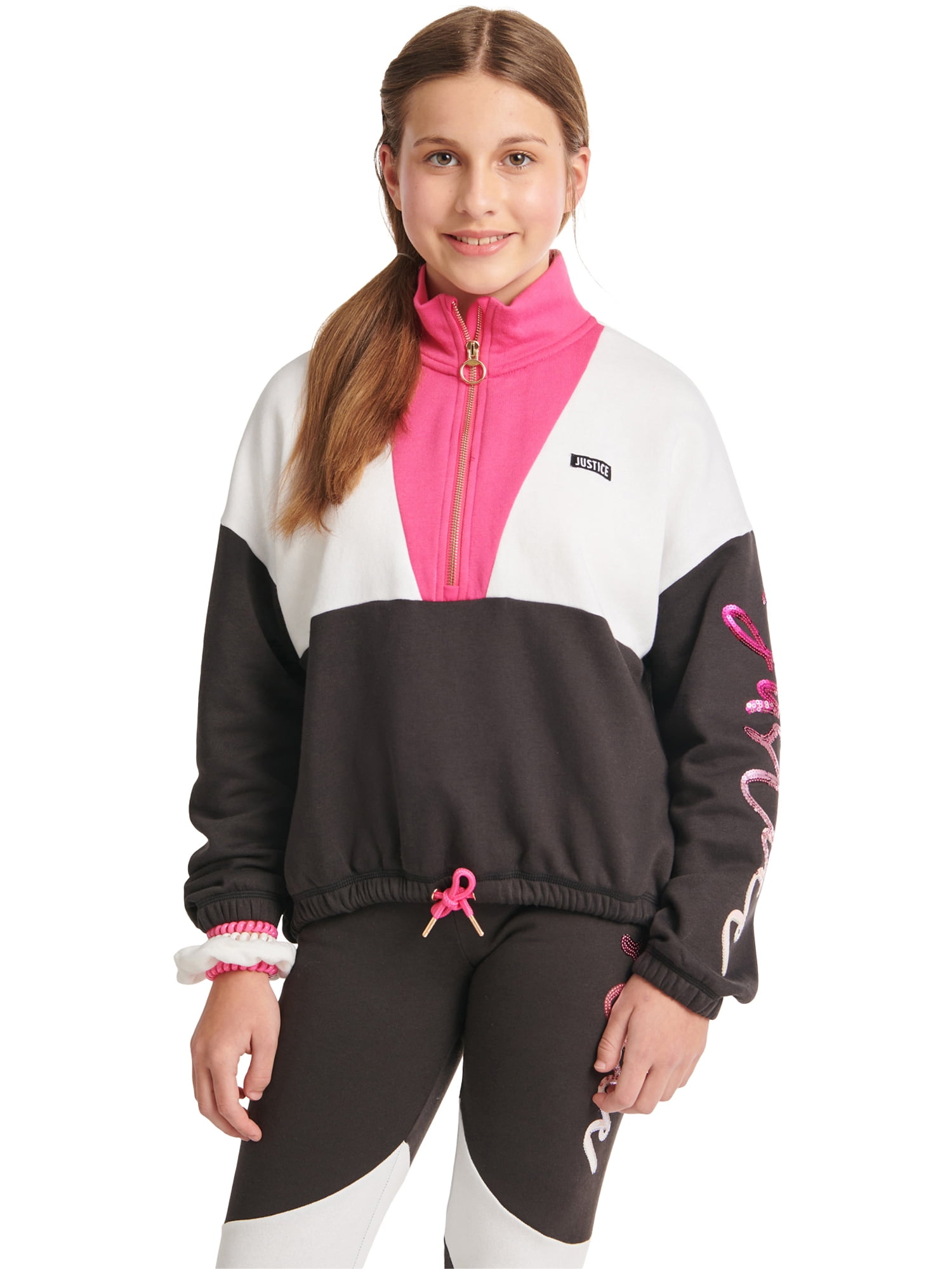 Justice Girls Collection X Half Zip Sweatshirt, Sizes XS-XLP - Walmart.com