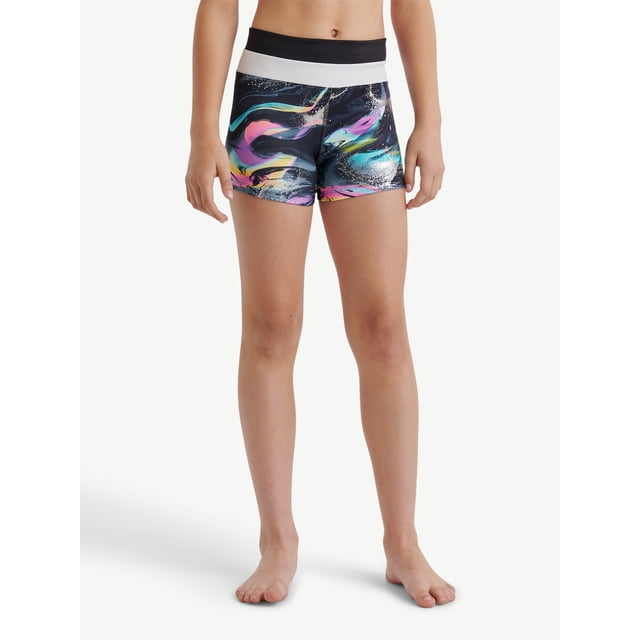 Justice Girls Colorblock Compression Shorts XS-XL High Waisted Athletic ...